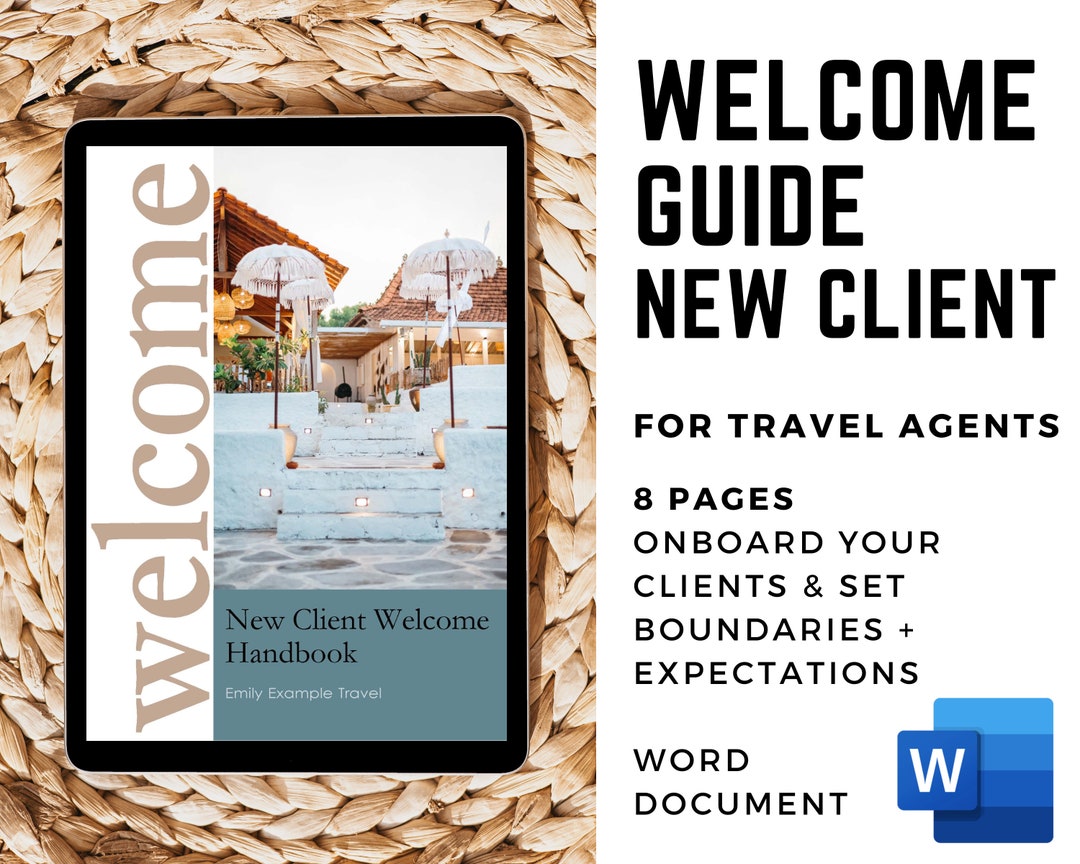 New Client Welcome Handbook Template Word Travel Agents | New Client ...