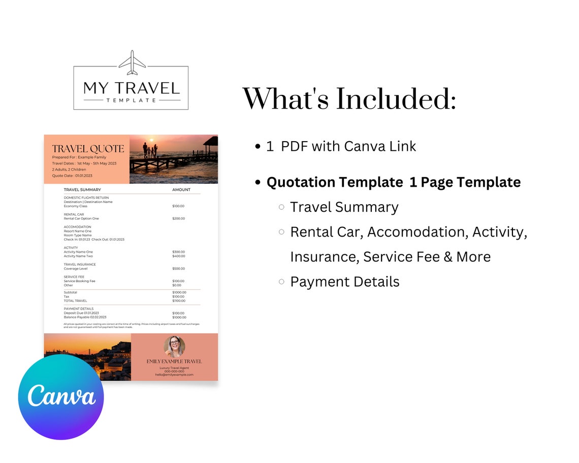 Vacation Quotation Template Travel Quotation Template Travel Agent ...