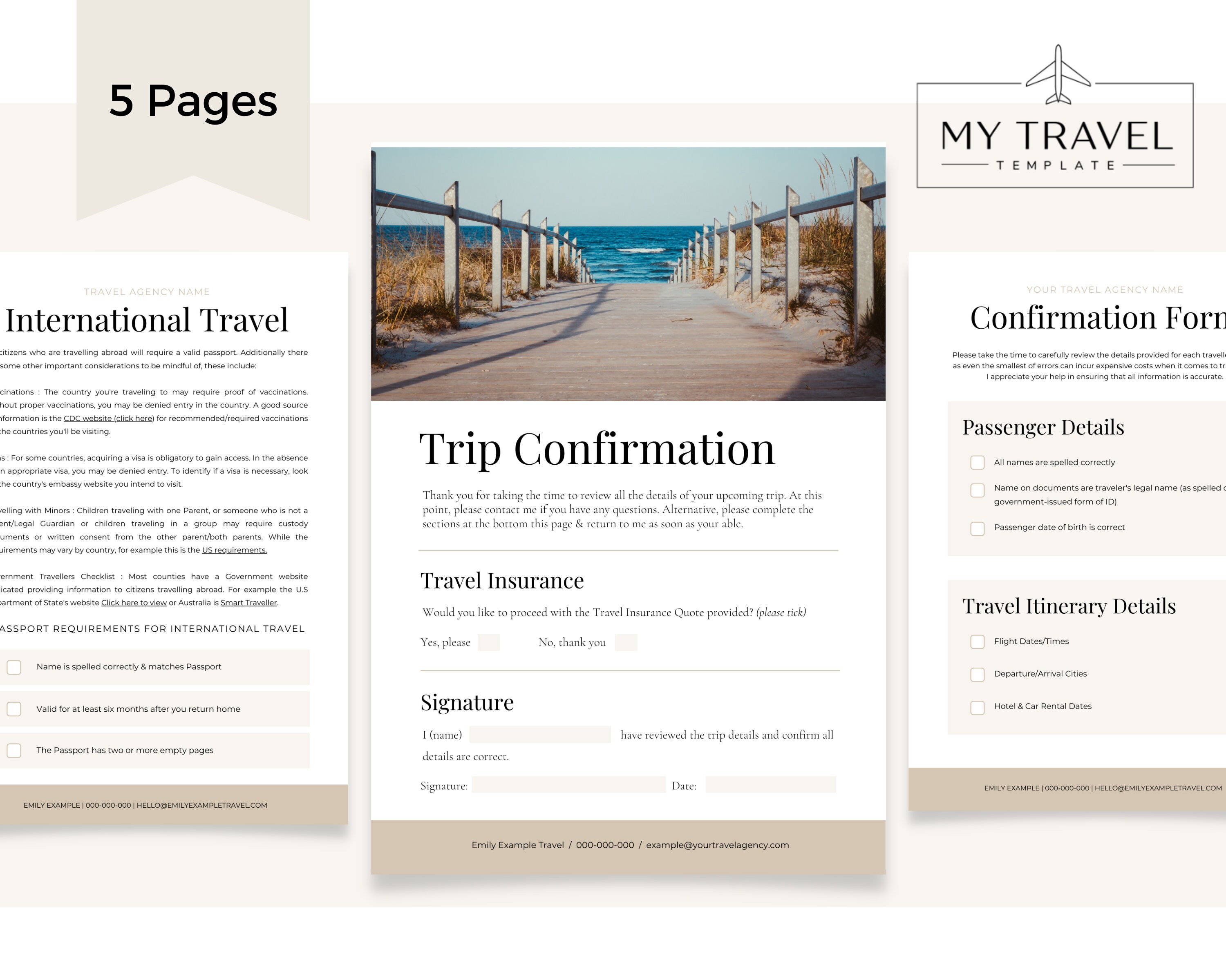 Travel Agent Client Booking Template: Trip Confirmation (canva) - Etsy