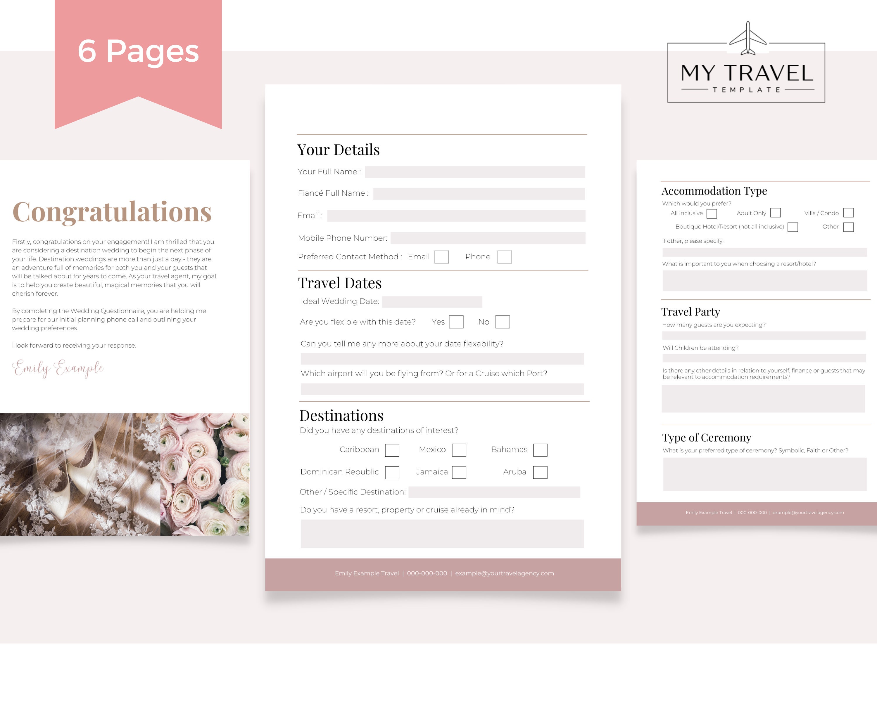 Travel Agent Client Questionnaire | Destination Wedding Questionnaire ...