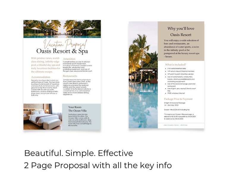 Simple Travel Agency Proposal Template Word | Itinerary Template Word ...