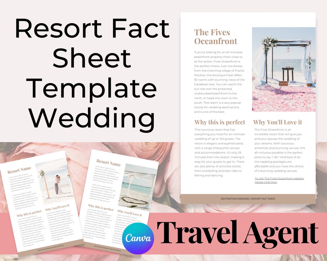 Resort Fact Sheet | Travel Agent Fact Sheet Template | Travel Agent ...