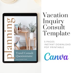 Travel Agent Client Questionnaire: Vacation Consultation Template ...