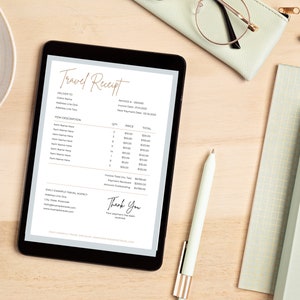 Travel Agency Money Receipt Form Template | Editable Receipt Template ...