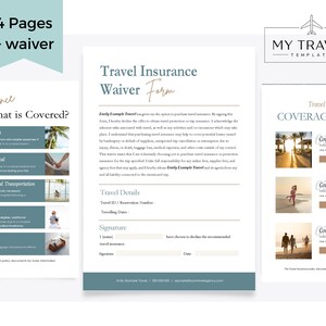 Travel Insurance Template: Agent Waiver, MS Word (digital Download) - Etsy