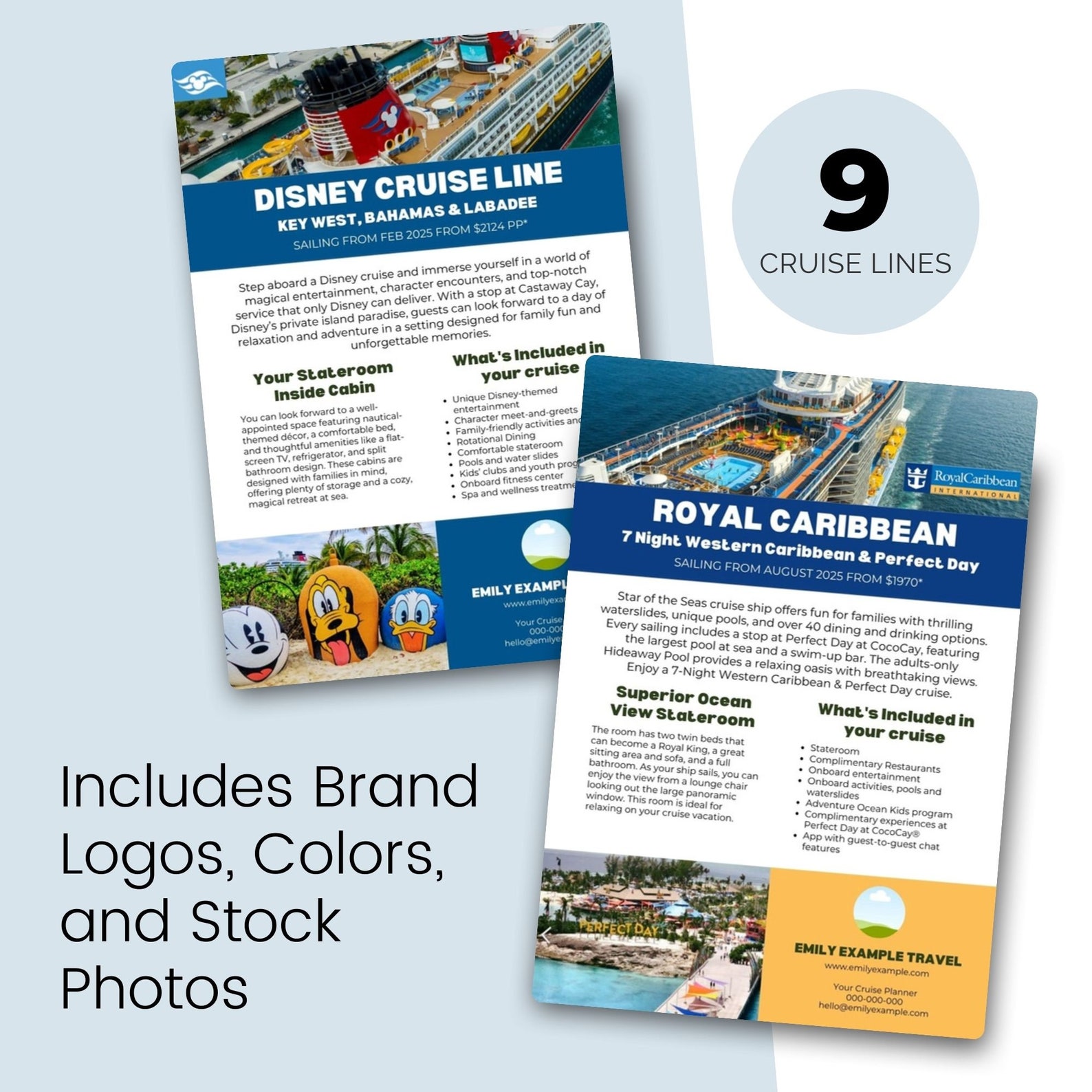Cruise Flyer Template Bundle: Travel Agent Marketing (canva Editable ...
