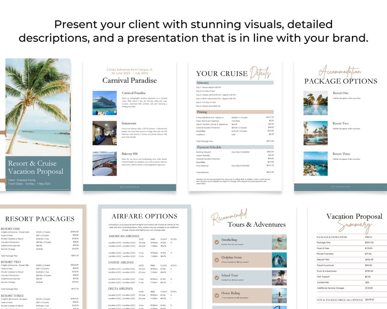 All Inclusive Resorts and Flights Template Word Cruise Proposal ...