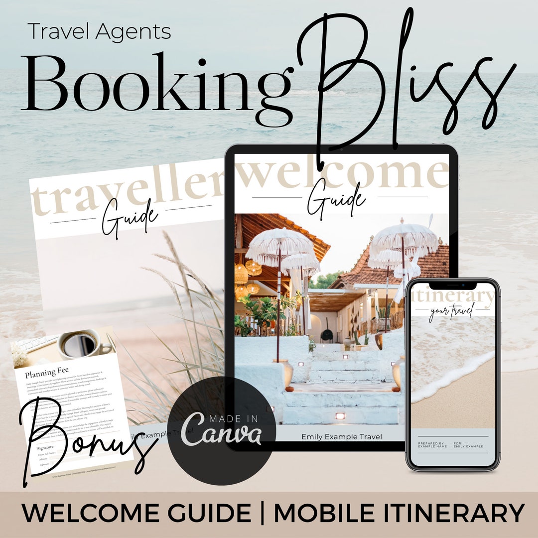 Travel Agent Canva Template: Itinerary, Welcome & Intro Guides (digital ...