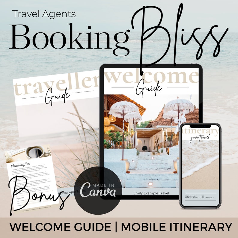 Travel Agent Canva Template: Itinerary, Welcome & Intro Guides (digital ...
