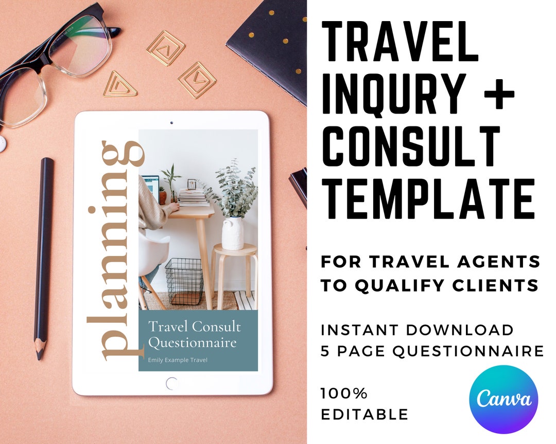 Travel Agent Client Questionnaire Vacation Consultation - Etsy