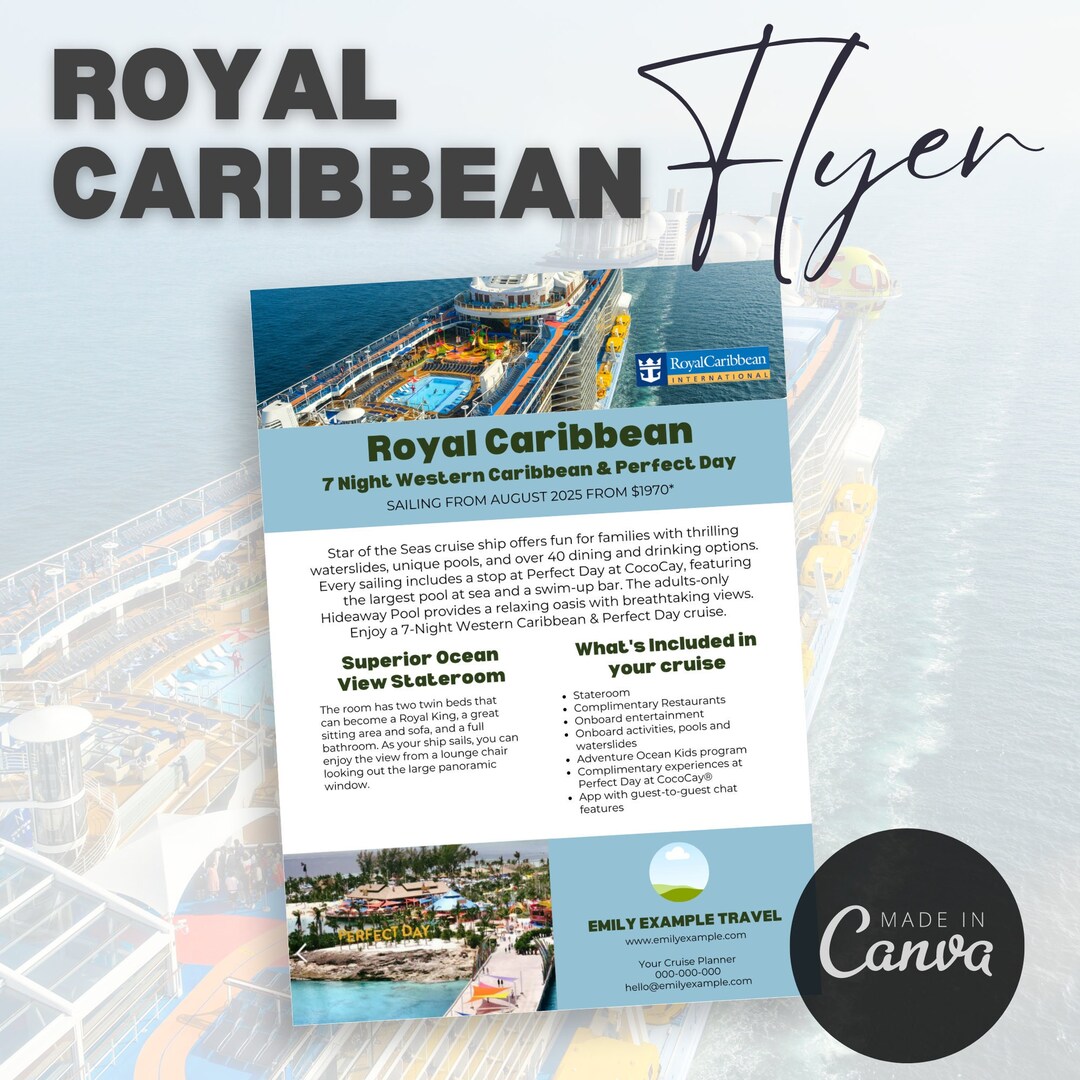 RCCL Cruise Flyer Template: Travel Agent Marketing (canva) - Etsy