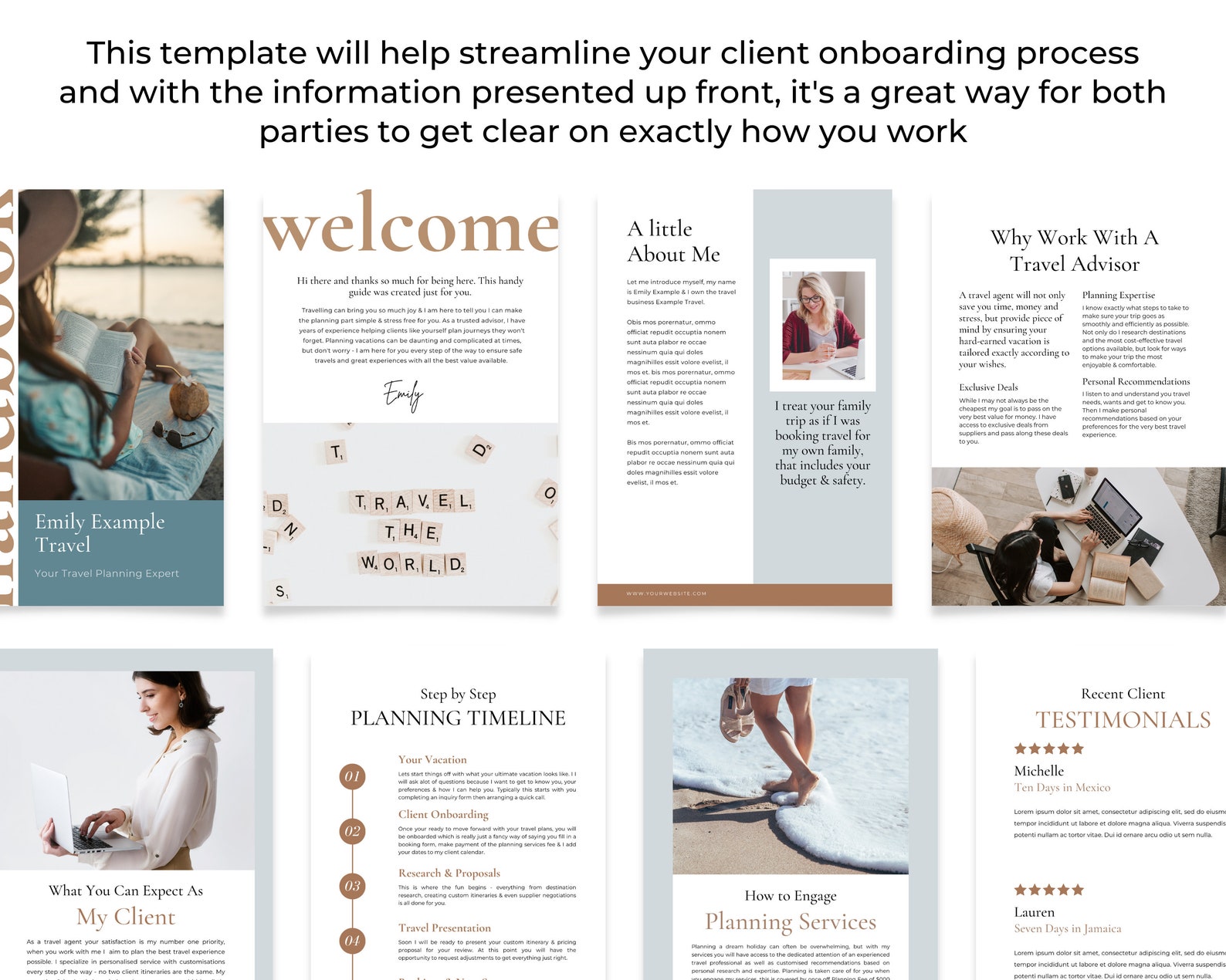 Travel Agent New Client Handbook: Canva Template - Etsy