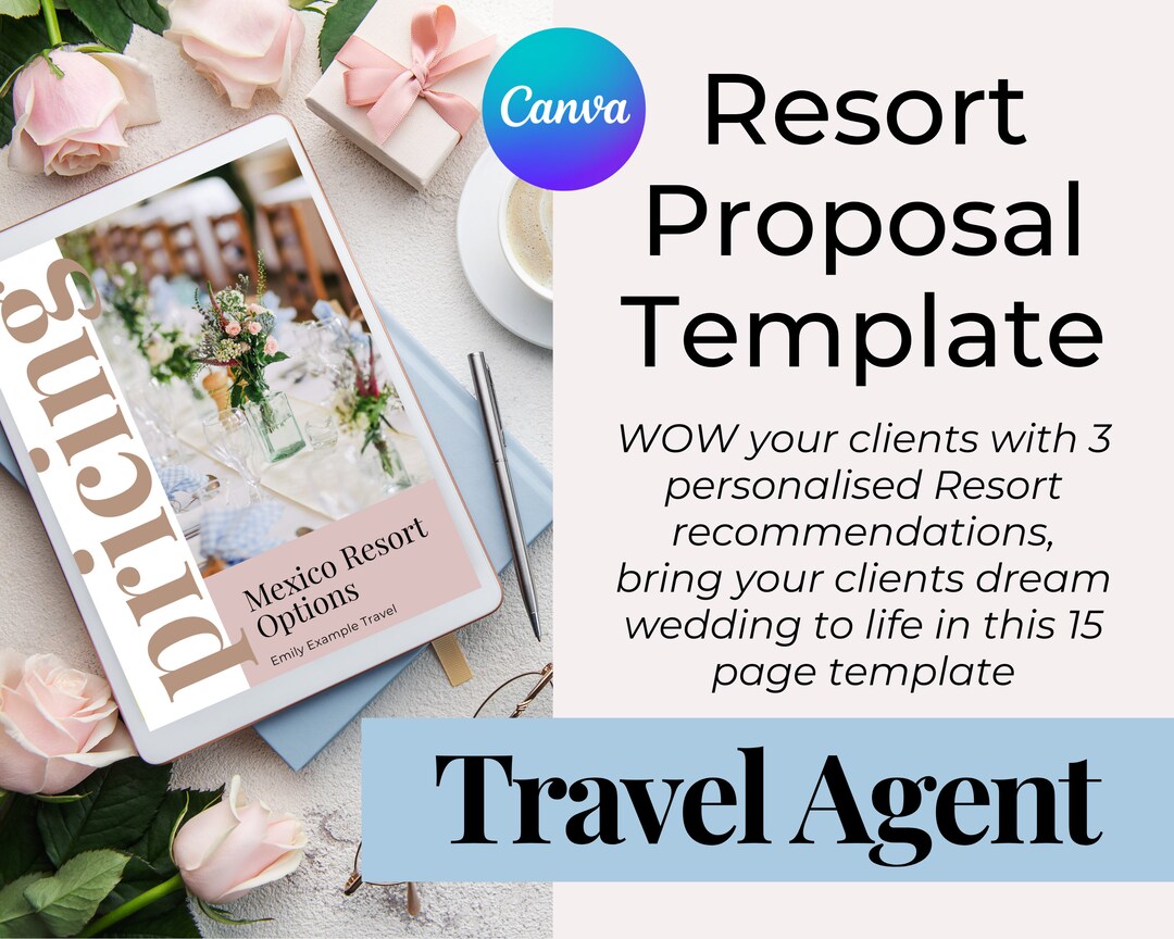 Destination Wedding Proposal Template: Travel Agent Planner (canva) - Etsy