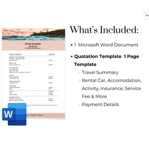 Travel Agent Quote Template | Vacation Quote Template | Travel Quote ...