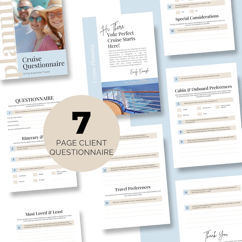 Cruise Planner Questionnaire: Travel Agent Canva Template - Etsy