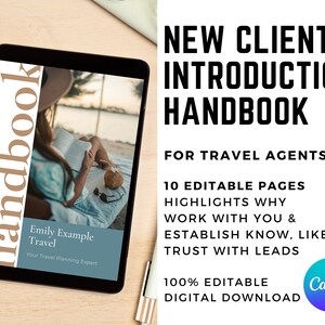 Travel Agent New Client Handbook: Canva Template - Etsy