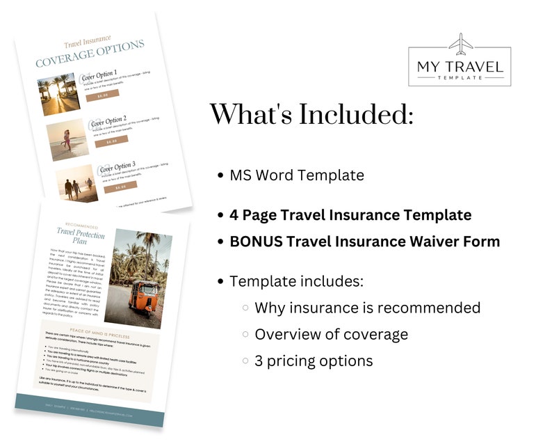Travel Insurance Template: Agent Waiver, MS Word (digital Download) - Etsy