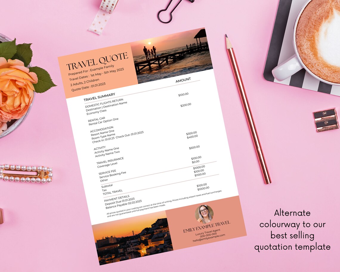 Vacation Quotation Template Travel Quotation Template Travel Agent ...
