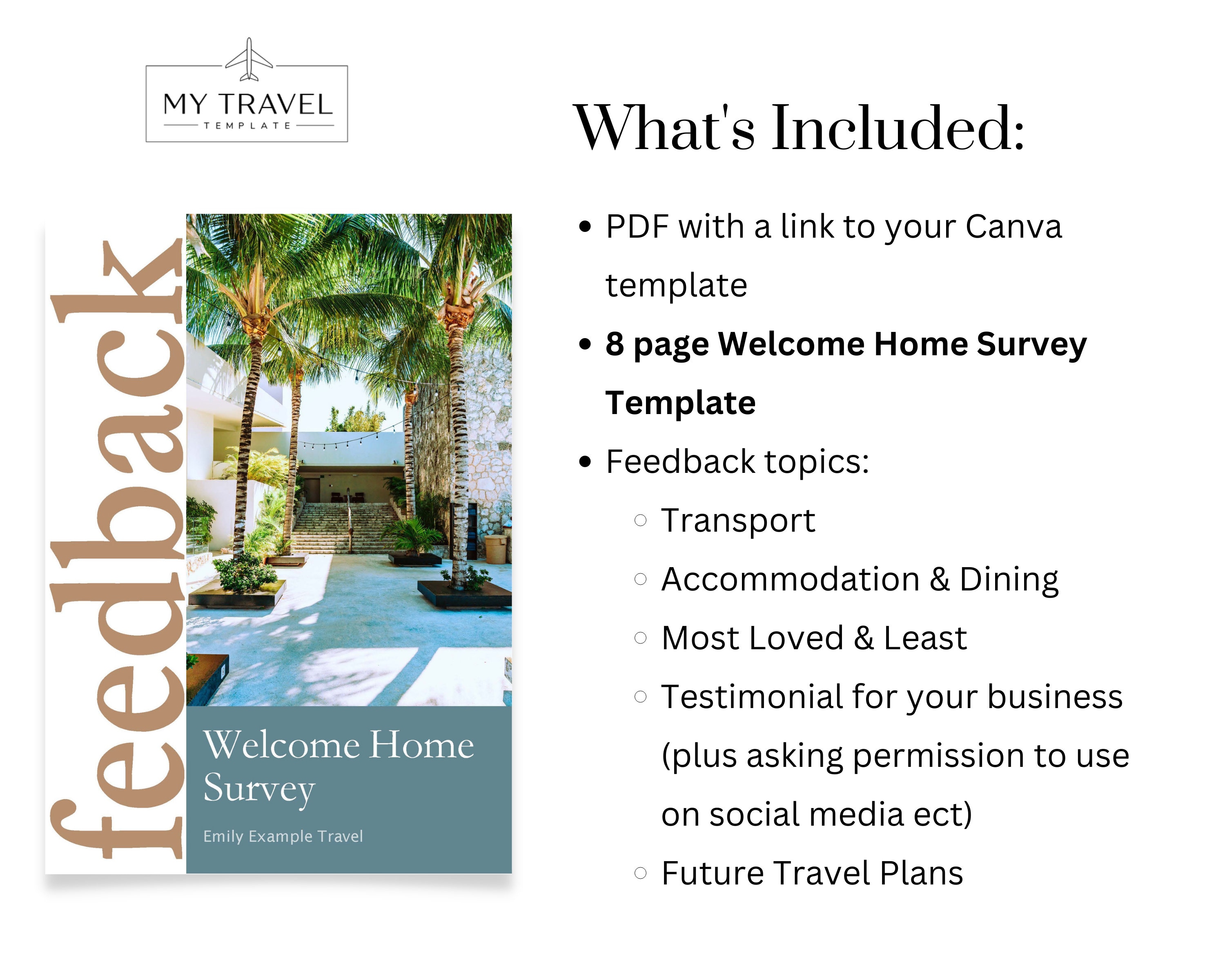 Post Trip Survey Template Word | Travel Advisor Vacation Feedback ...
