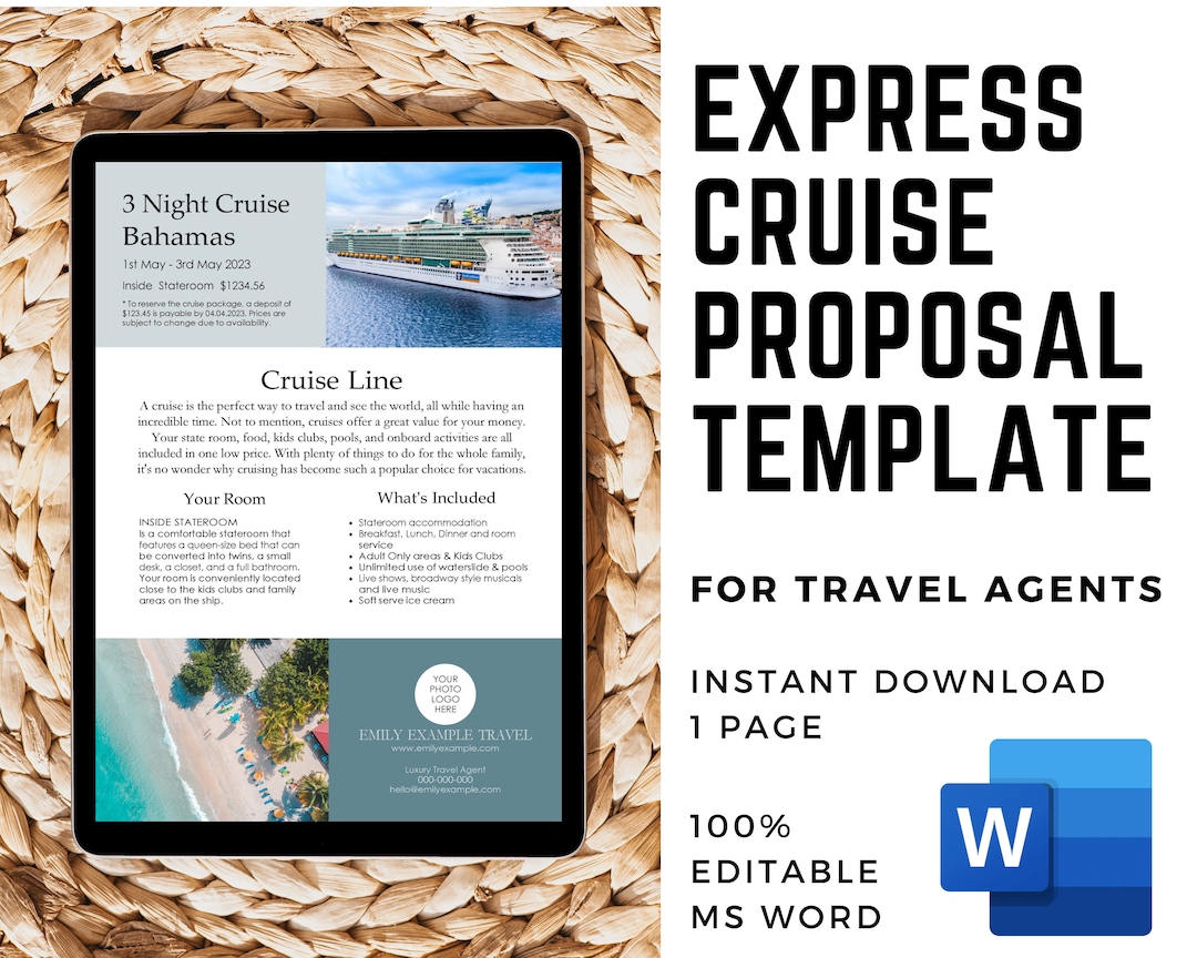 Travel Agency Cruise Proposal Template Word | Cruise Itinerary Template ...