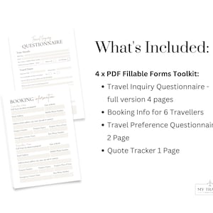 Travel Agent Forms: Fillable PDF Template Bundle (digital Download) - Etsy
