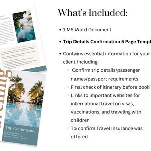 Trip Detail Confirmation Template Word | Itinerary Review | Pre-travel ...