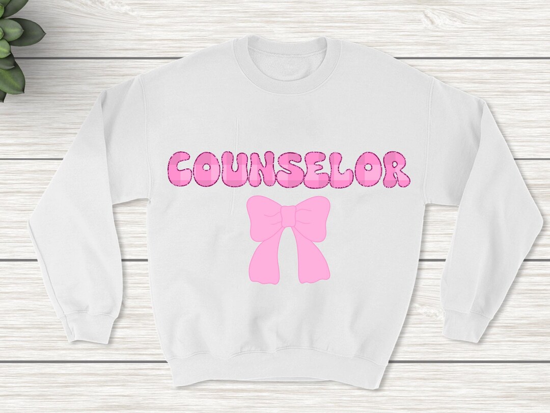 Coquette Counselor PNG Digital File With Pink Glitter Outline | Back to ...