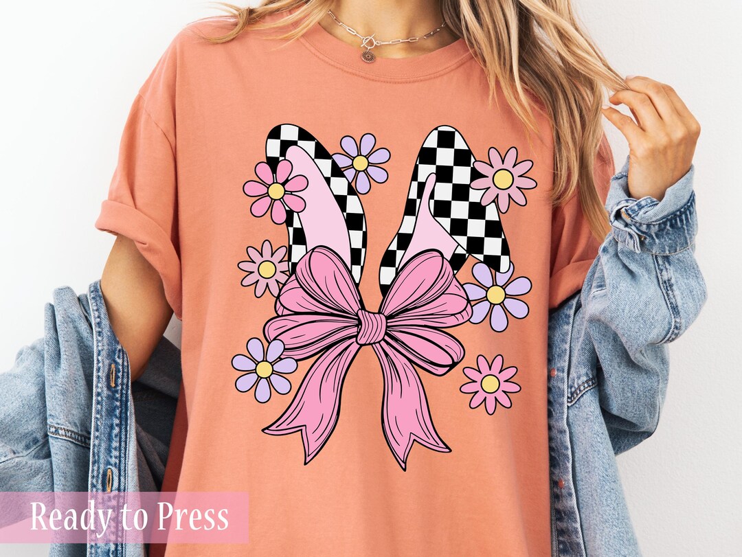 Coquette Easter Checker Bunny Ears - Ready to Press DTF Transfers ...