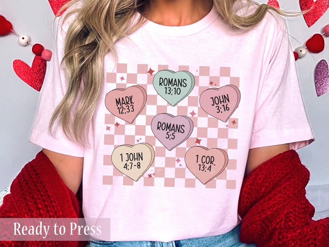 Bible Verse Conversation Hearts - Ready to Press DTF Transfers - Direct ...