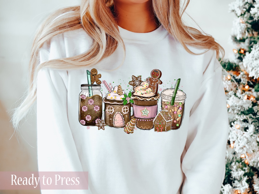 Gingerbread Coffee Cups - Ready to Press DTF Transfers - Direct to Film ...