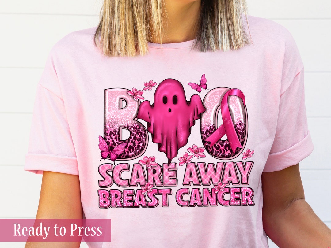 BOO Scare Away Breast Cancer - Ready to Press DTF Transfers - Direct to ...
