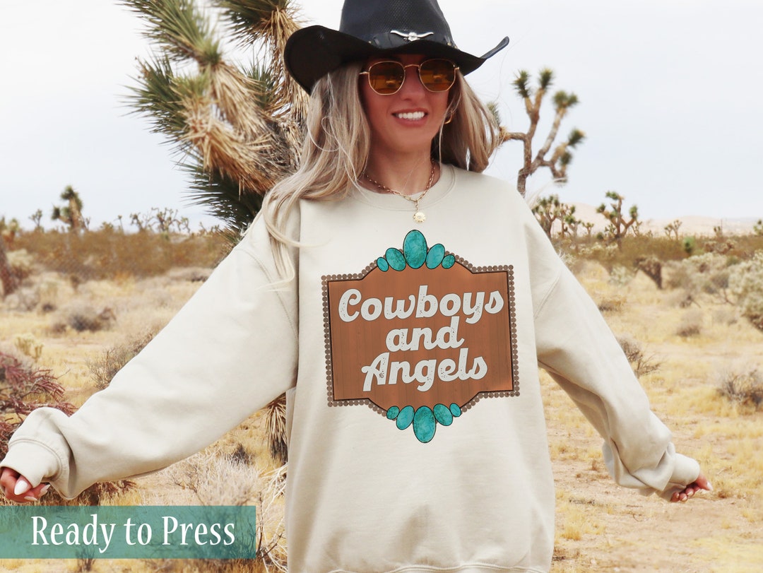 Turquoise Cowboys and Angels - Ready to Press DTF Transfers - Direct to ...