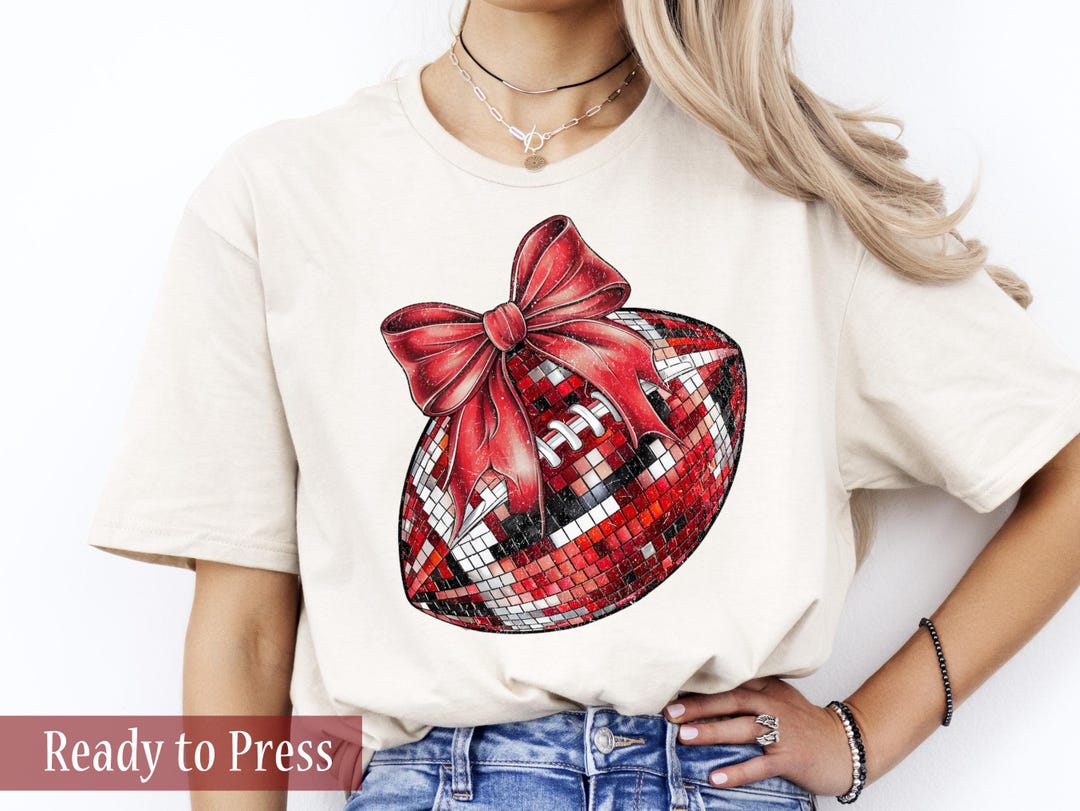 Maroon Coquette Disco Football - Ready to Press DTF Transfers - Direct ...