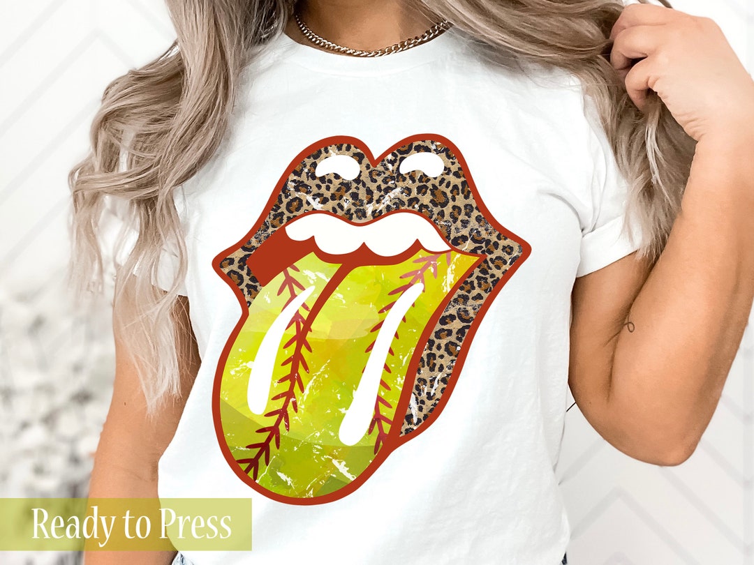 Softball Leopard Print Tongue Out - Ready to Press DTF Transfers ...