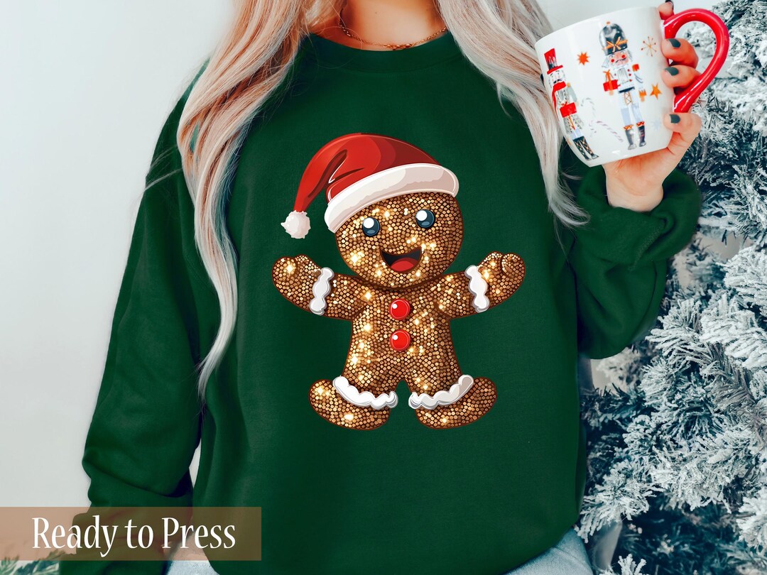Rhinestone Gingerbread Man - Ready to Press DTF Transfers - Direct to ...