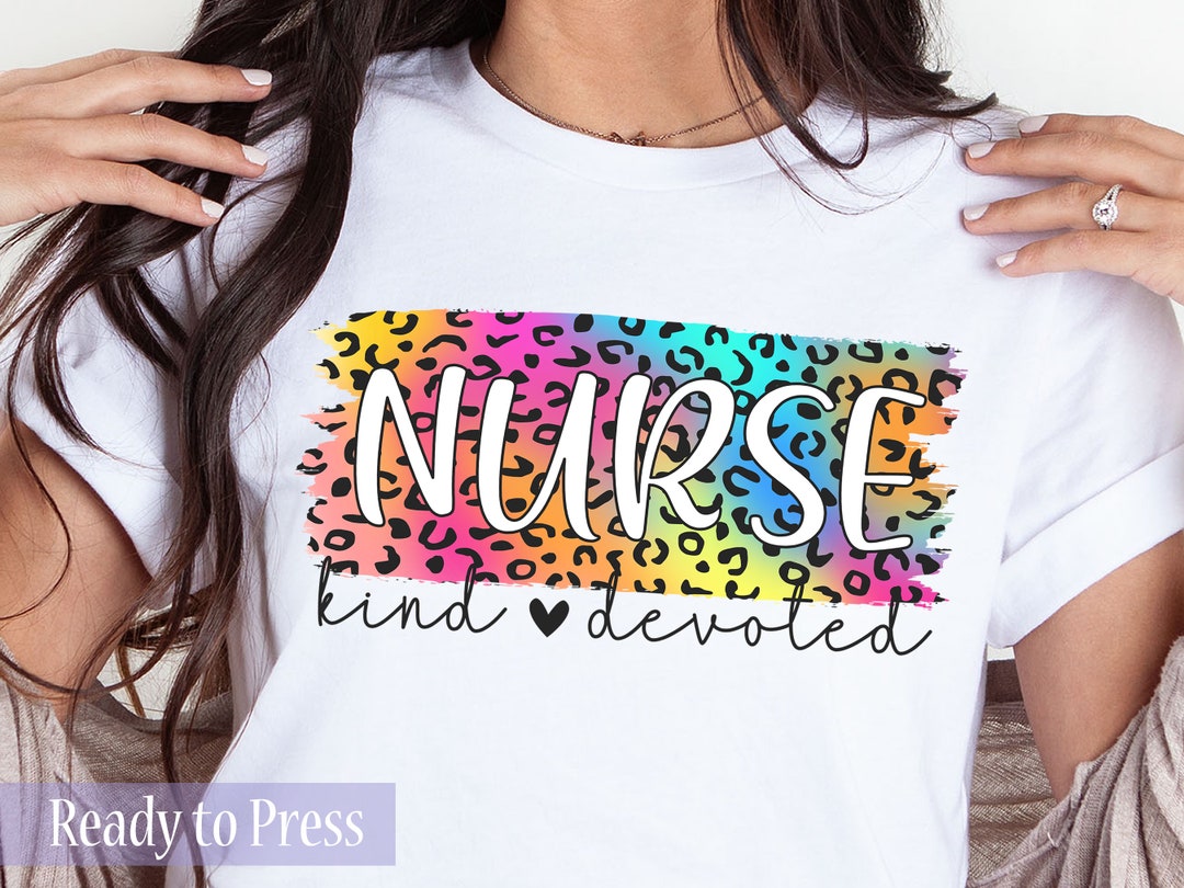 Colorful Leopard Print Nurse - Ready to Press DTF Transfers - Direct to ...