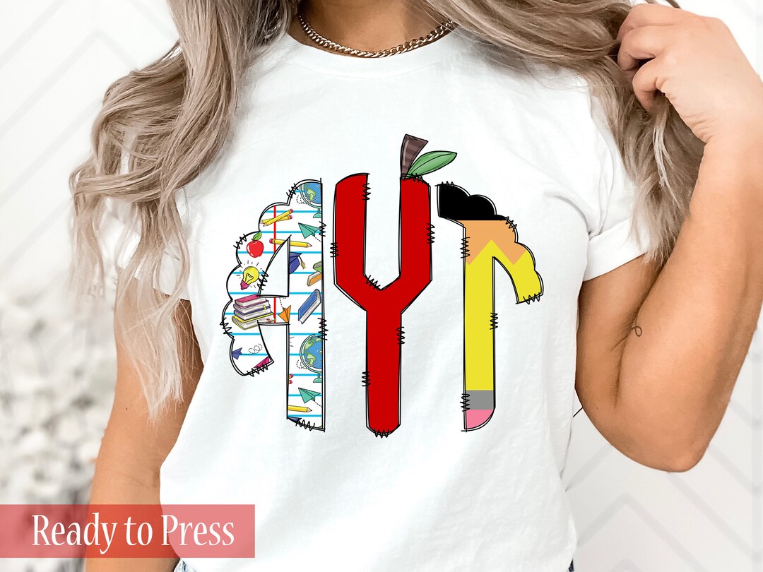 Personalized School Teacher Monogram - Ready to Press DTF Transfers ...