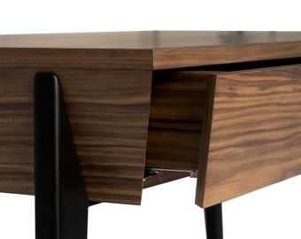 Modern Solid Walnut Desk - Etsy