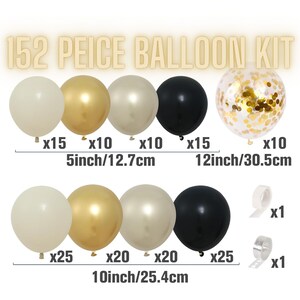 Black and Gold Balloon Garland Arch Kit White Sand, Gold, Black and ...