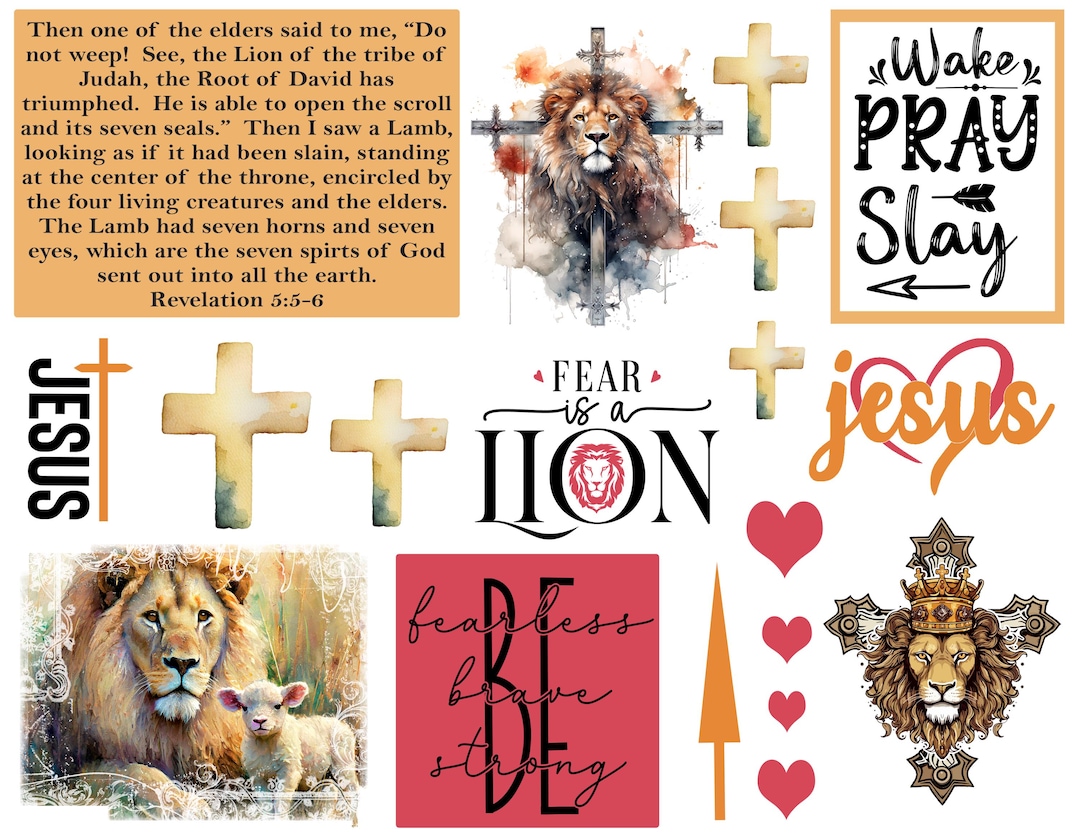 Bible Journaling Printable, Lion and Lamb, Revelation 5:5-6, Journaling ...