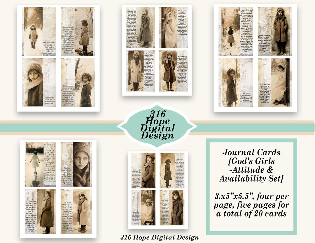 God's Girls Scripture Journal Cards: Christian Faith (digital Download ...