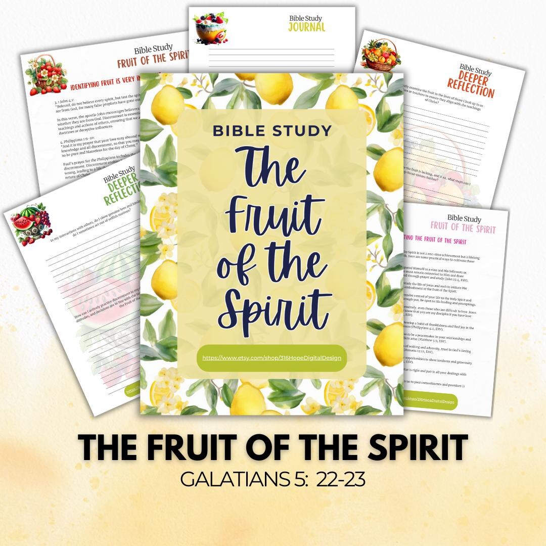 Fruit of the Spirit Bible Study: Christian Devotional Printable (PDF ...