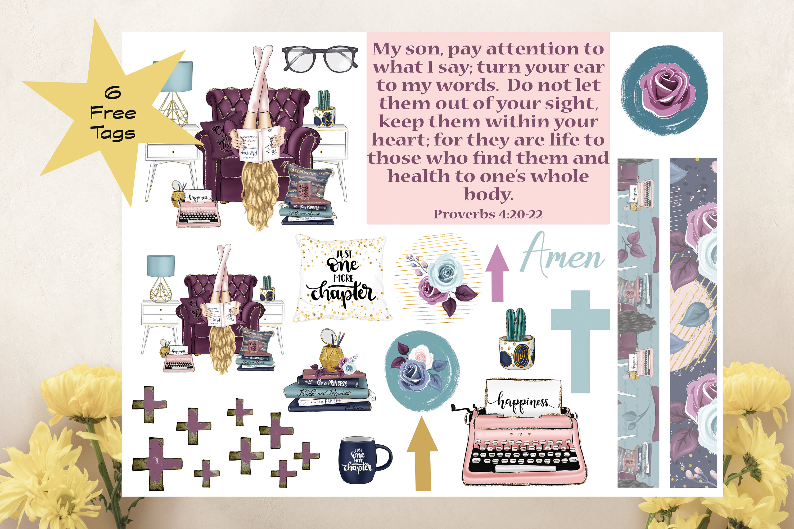 Bible Journaling Printable, Proverbs 4-20 Words Are Life, Prayer ...