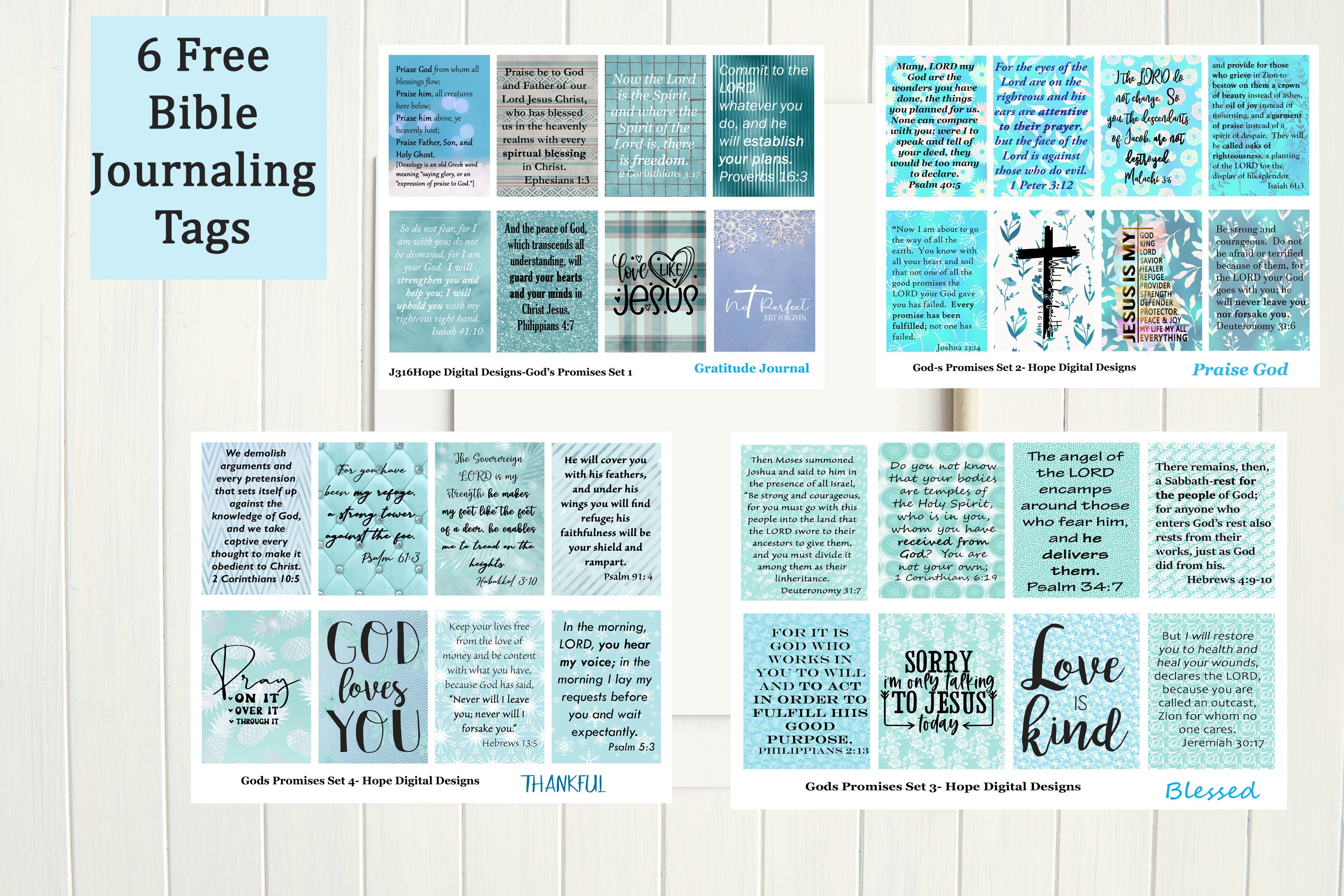 Scripture Cards Bible Journaling Digital Printable Tags/bookmarks ...