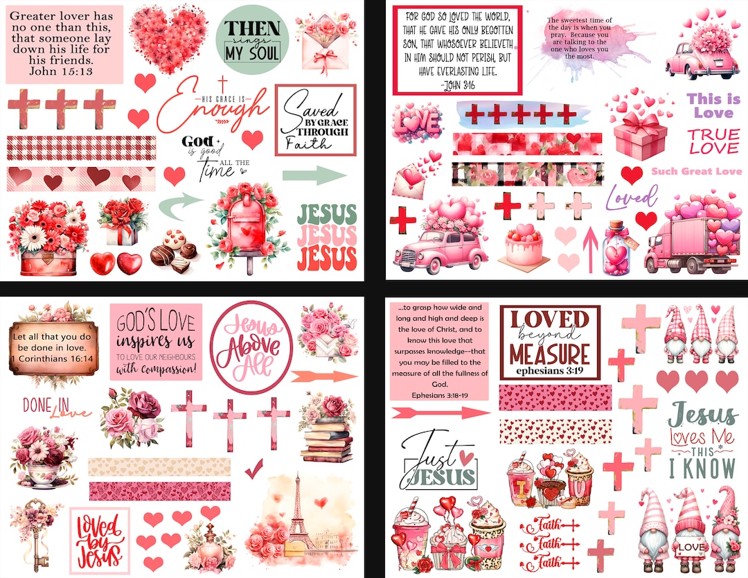 Bible Journaling Printable, Love Bundle of Four Pages Set 2, Prayer ...