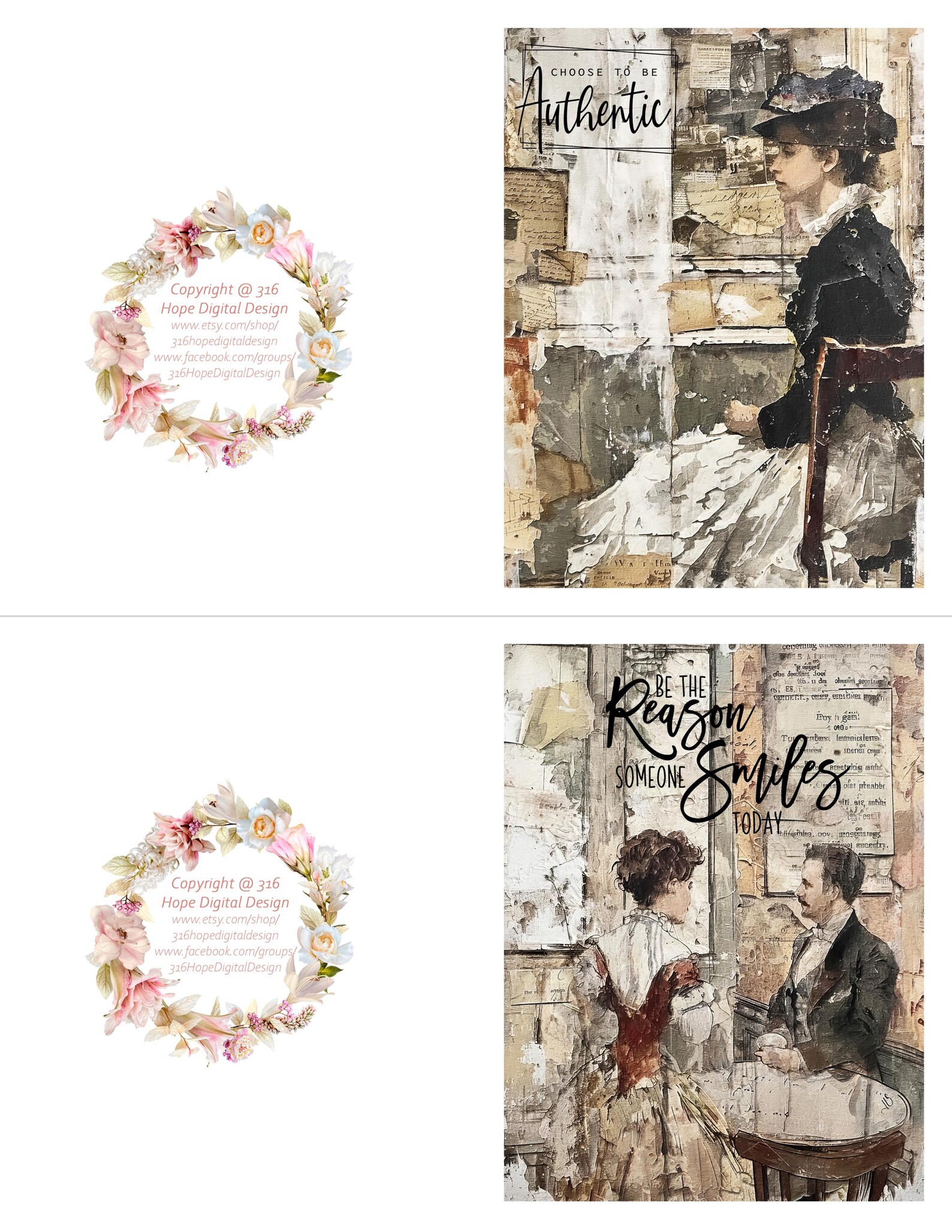 Artful Set 1 Notecards Digital Printable Card, Inspirational Notecard ...