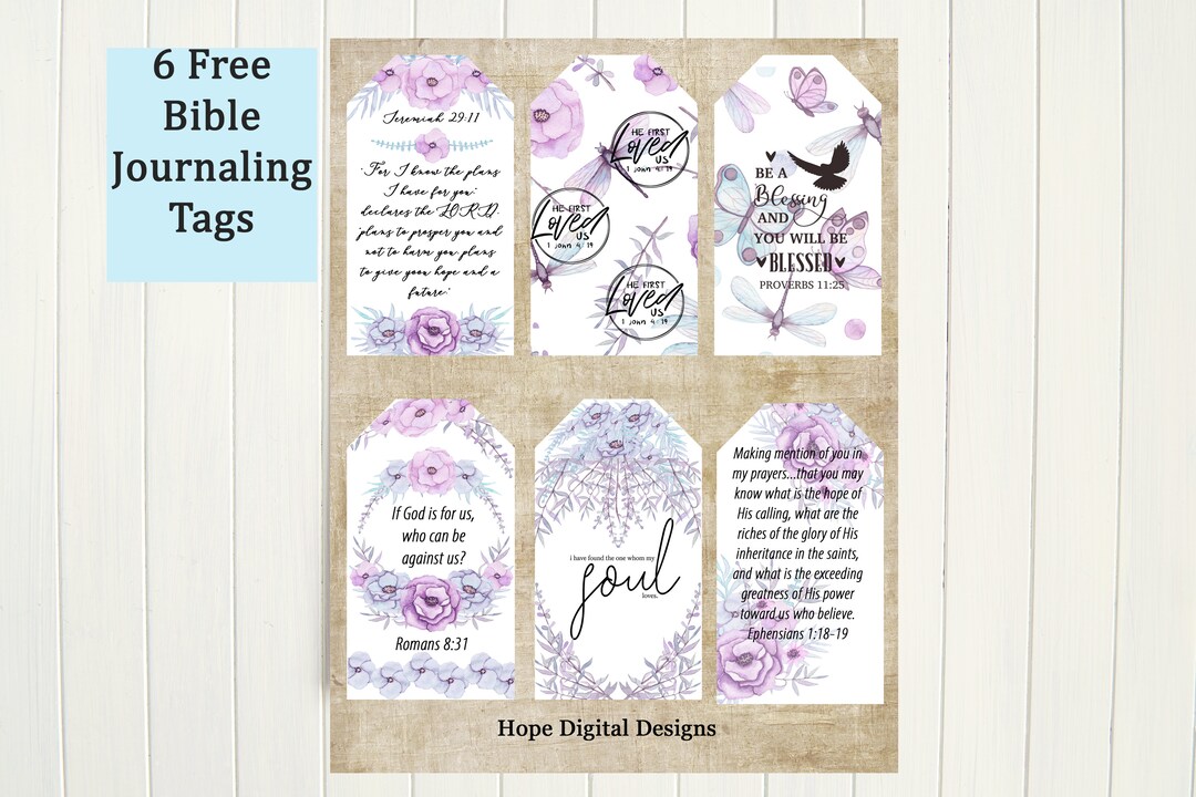 Scripture Cards, Bible Journaling Digital Printable Tags, Chrisitan ...