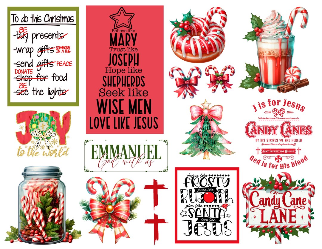 Christian Christmas Stickers: Bible Journaling Printables (digital ...