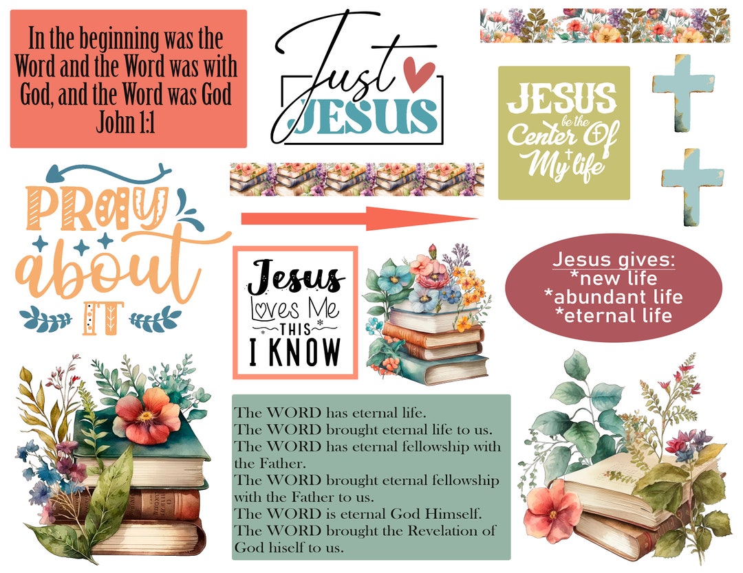 Christian Bible Journaling Printable, the Word John 1:1, Prayer ...