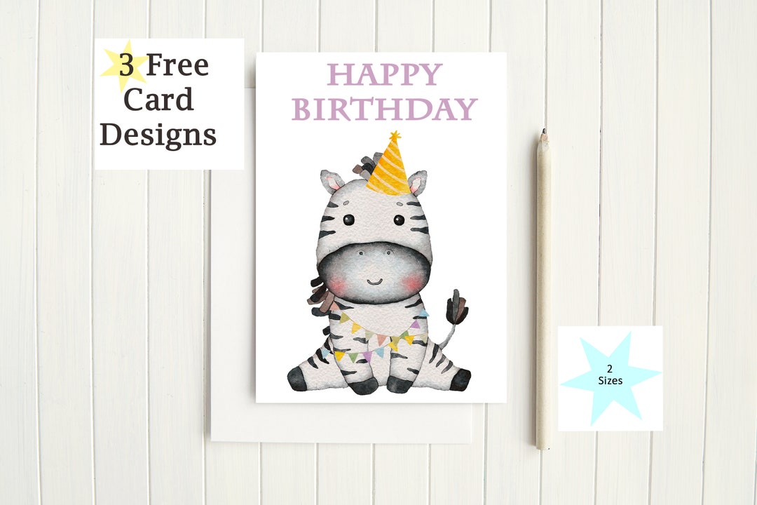 Childrens Happy Birthday Digital Printable Card, Kids Happy Birthday ...